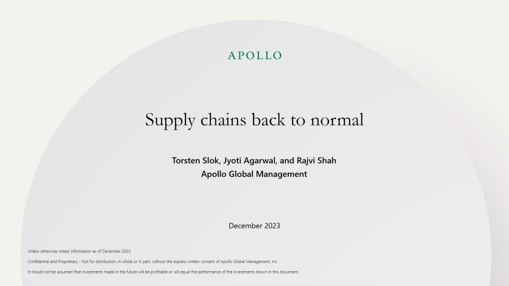 Supply Chains Back to Normal - Apollo Academy